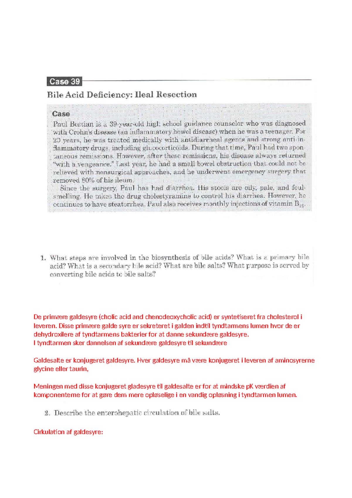 TØ 12 i fysiologi - poiuj - De primære galdesyre (cholic acid and ...