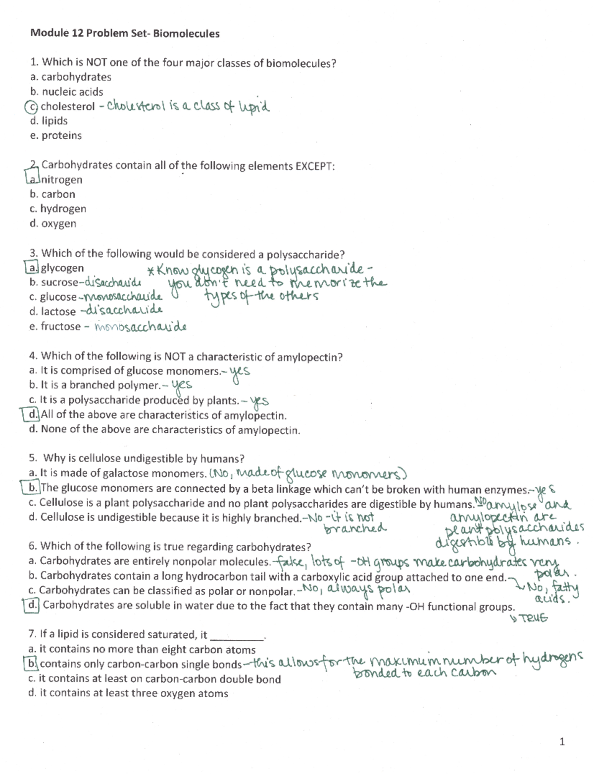 12- biochemistry problems set KEY - CHEM 1010 - Studocu