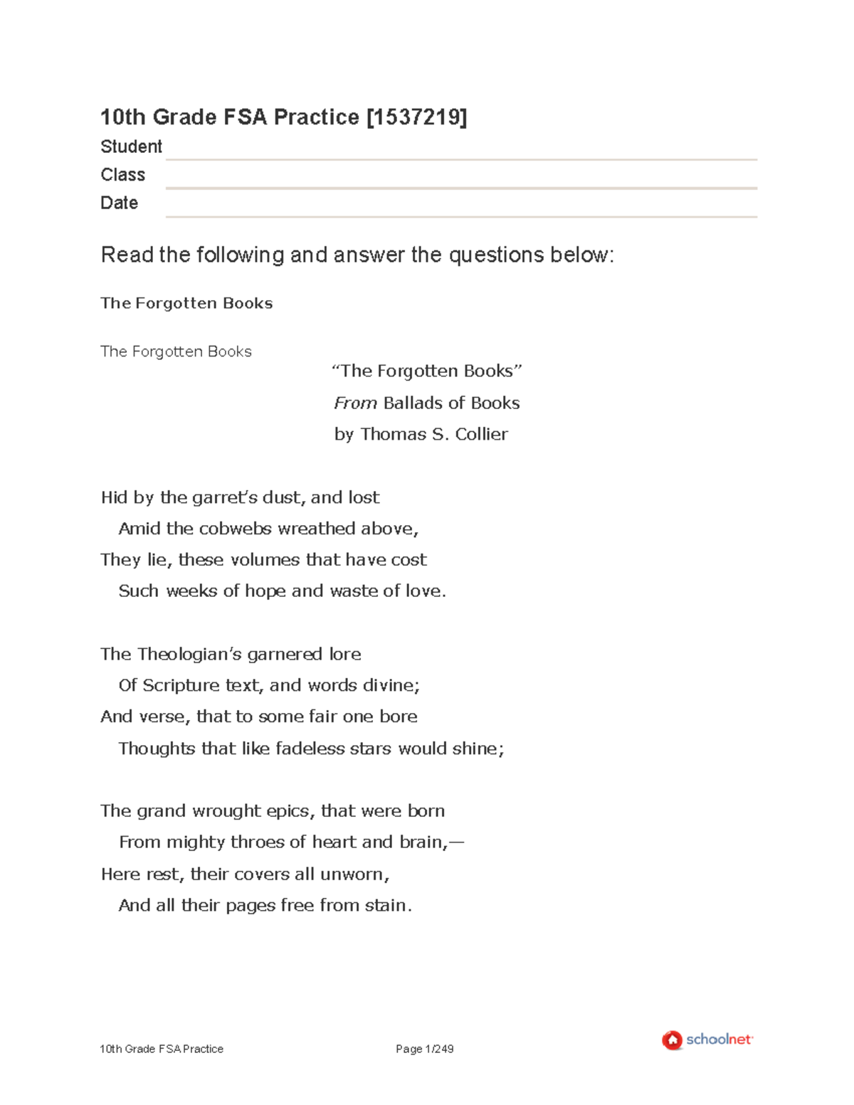 10th grade fsa practice - ibtp - 10th Grade FSA Practice [1537219 ...