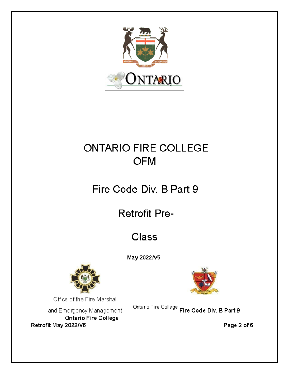 Pre-Class Part 9 - Felicity Brouwer - ONTARIO FIRE COLLEGE OFM Fire ...