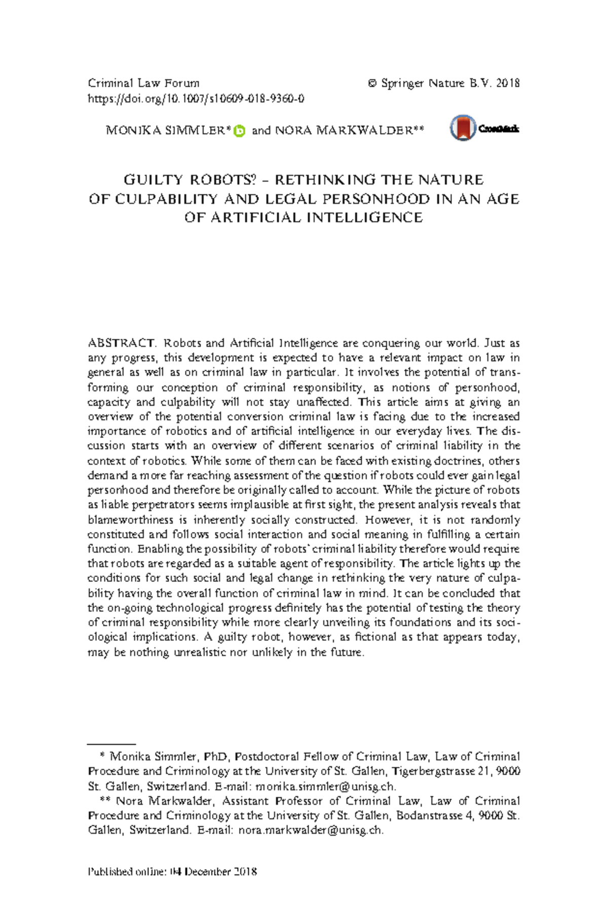 4b2b2d44b7d269dd80705 bd51b103071 - MONIKA SIMMLER* and NORA MARKWALDER ...