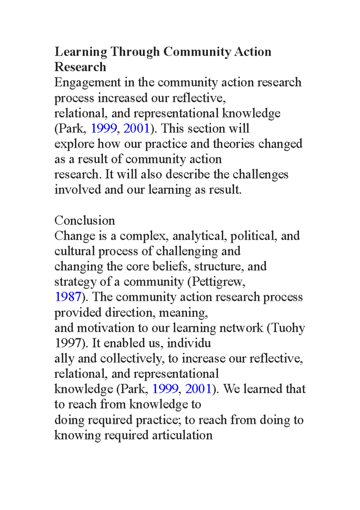 Learning Through Community Action Research - Learning Through Community ...