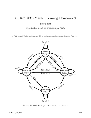 ML 2022S HW4 - HW 4 for ML - CS 4033/5033 - Machine Learning: Homework 4 SpRing 2022 Due ...