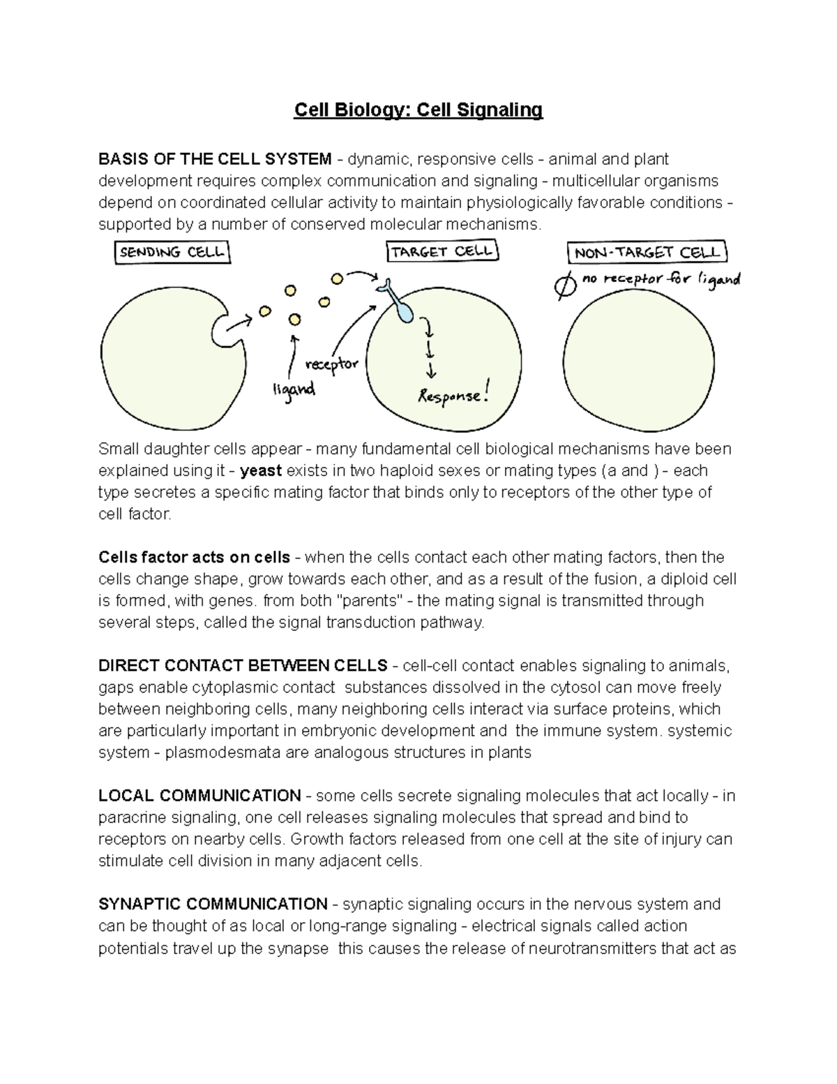 Cell Biology Cell Signaling - Cell Biology: Cell Signaling BASIS OF THE ...