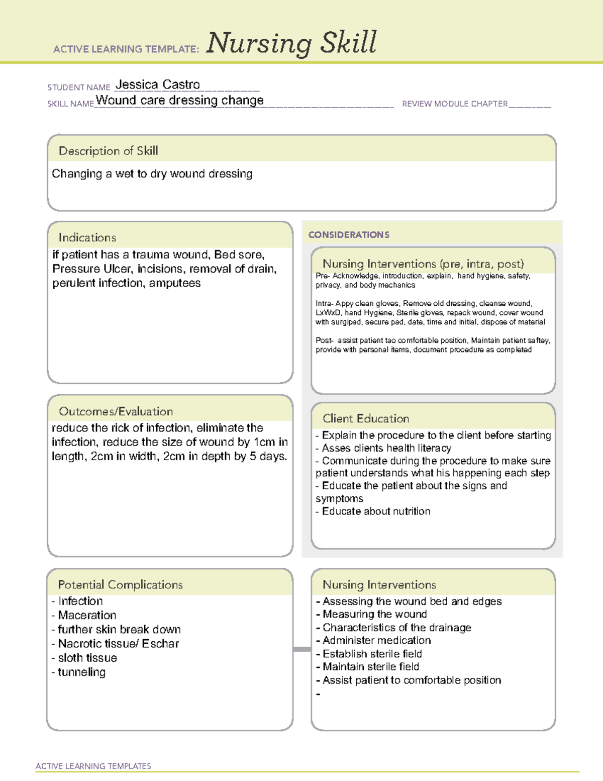 Nursing skill charting-2 - ACTIVE LEARNING TEMPLATES Nursing Skill ...