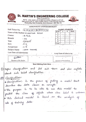 DM question bank - UNIT WISE IMPORTANT QUESTIONS UNIT I IMPORTANT SUBJECTIVE QUESTIONS 1 data ...