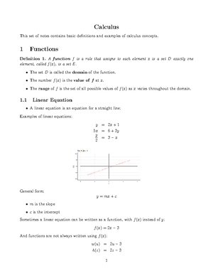 Calculus Part 1 CHEATSHEET - Calculus This set of notes contains basic ...