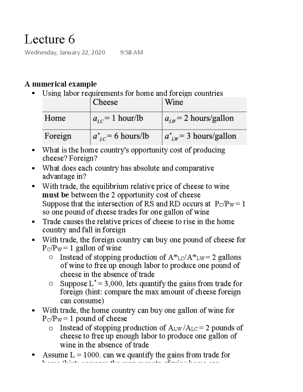 Lecture 6 - international trade - Warning: TT: undefined function: 32 Warning: TT: undefined ...