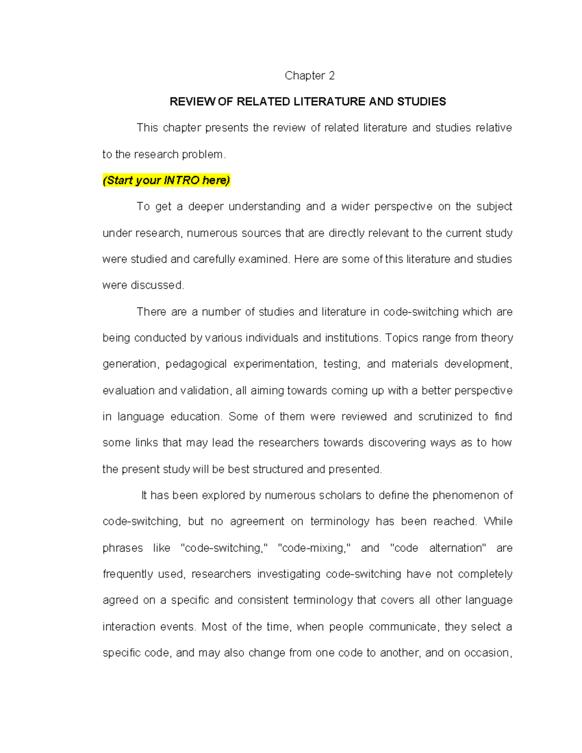 Chapter-2- Sample - chapter n2 - Chapter 2 REVIEW OF RELATED LITERATURE ...