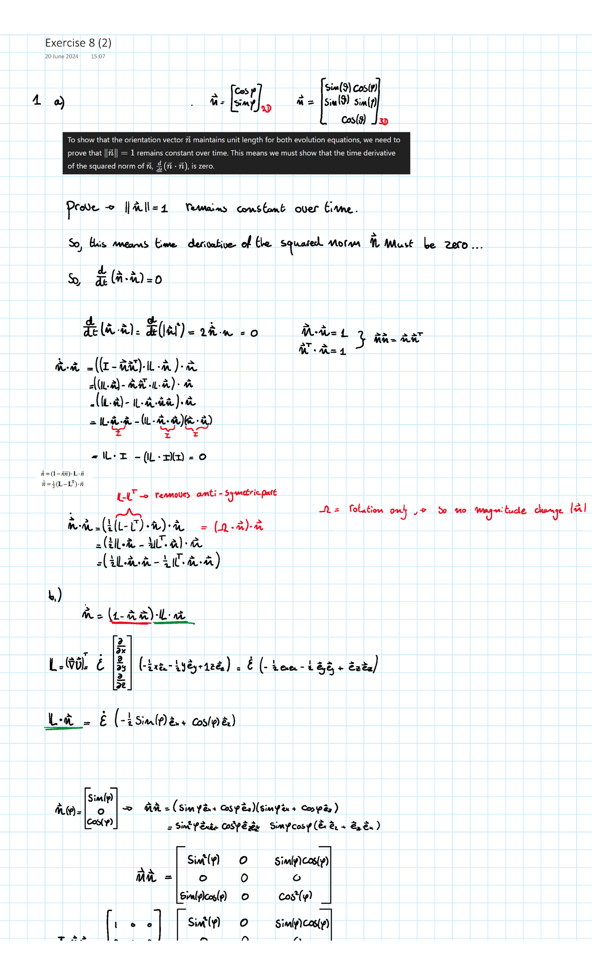 Exercise-08 2024-05-27 answers - Exercise 8 (2) 20 June 2024 15:07 LA Sim(9) sim(7) Sim(9) cos(4 ...