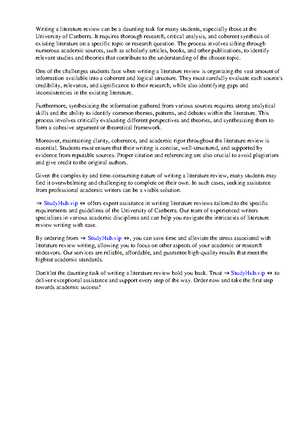 Literature Review Example Harvard - Crafting a literature review ...
