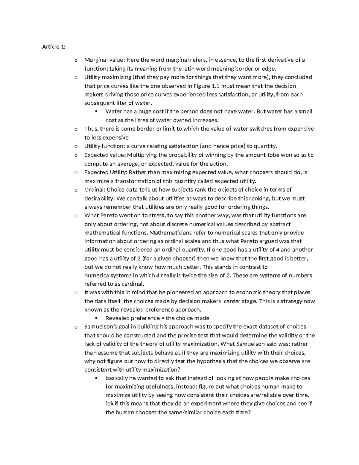 Article 1 summary - Article 1: o Marginal value: Here the word marginal ...