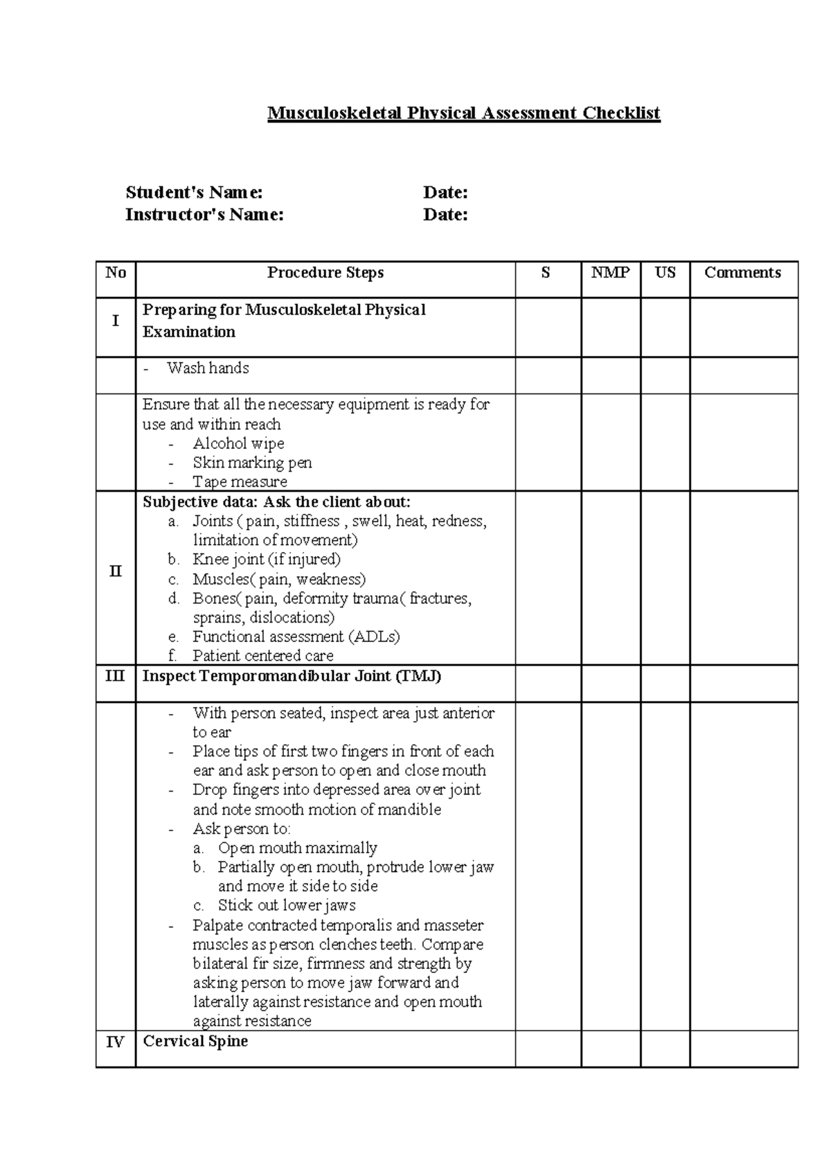 Musculoskeletal system jarvis - Musculoskeletal Physical Assessment ...