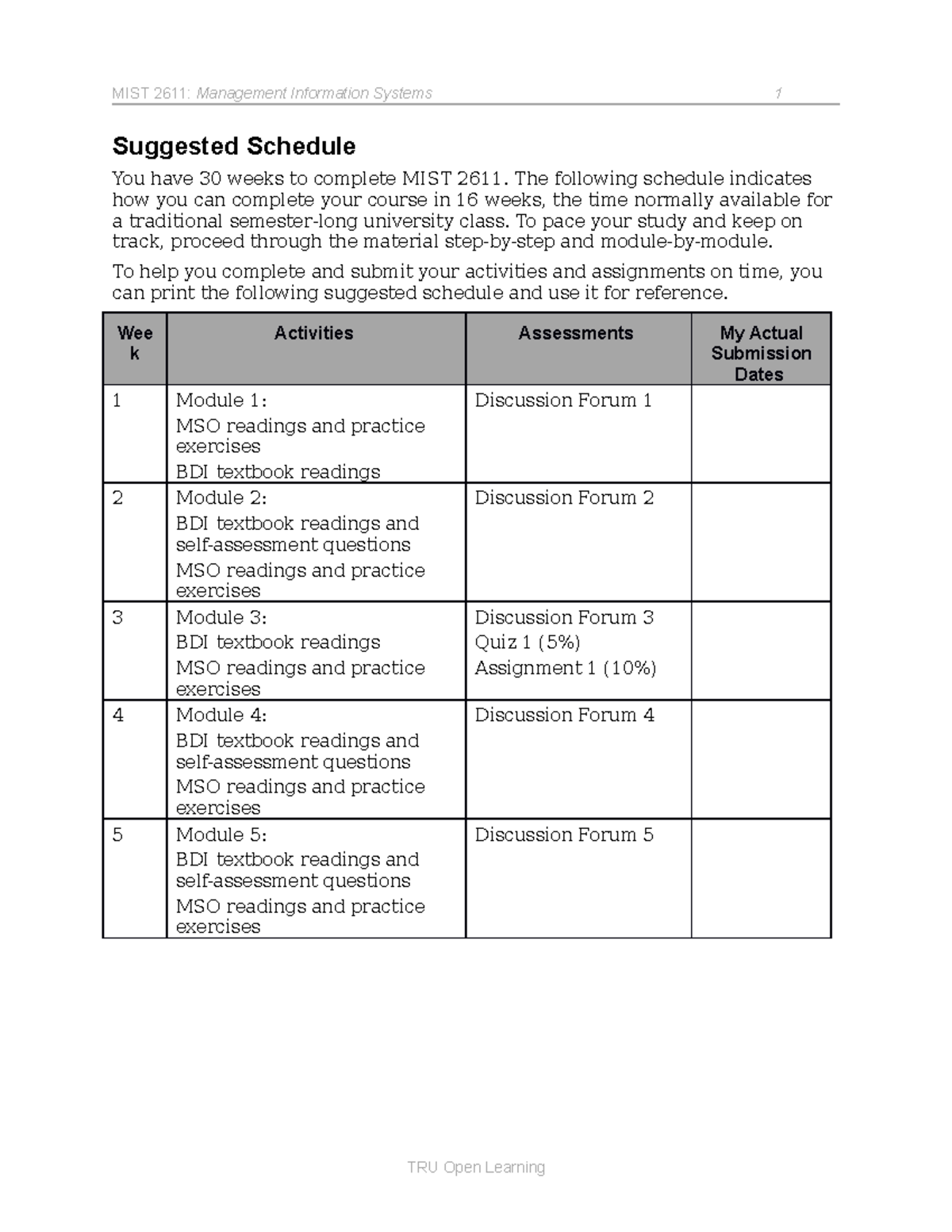 MIST 2611 sw6 ss - Student registration guide - MIST 2611: Management ...
