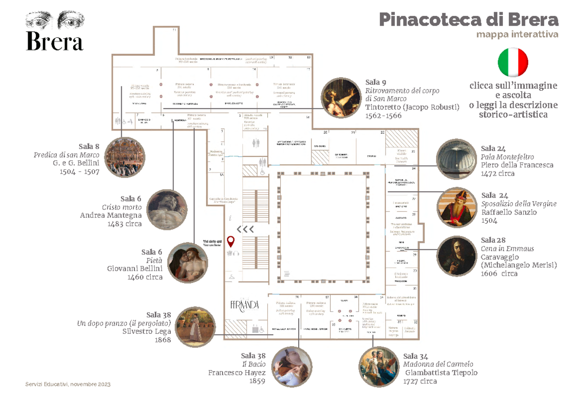 Pinacoteca Brera Mappa interattiva 2023 - Pinacoteca di Brera mappa ...