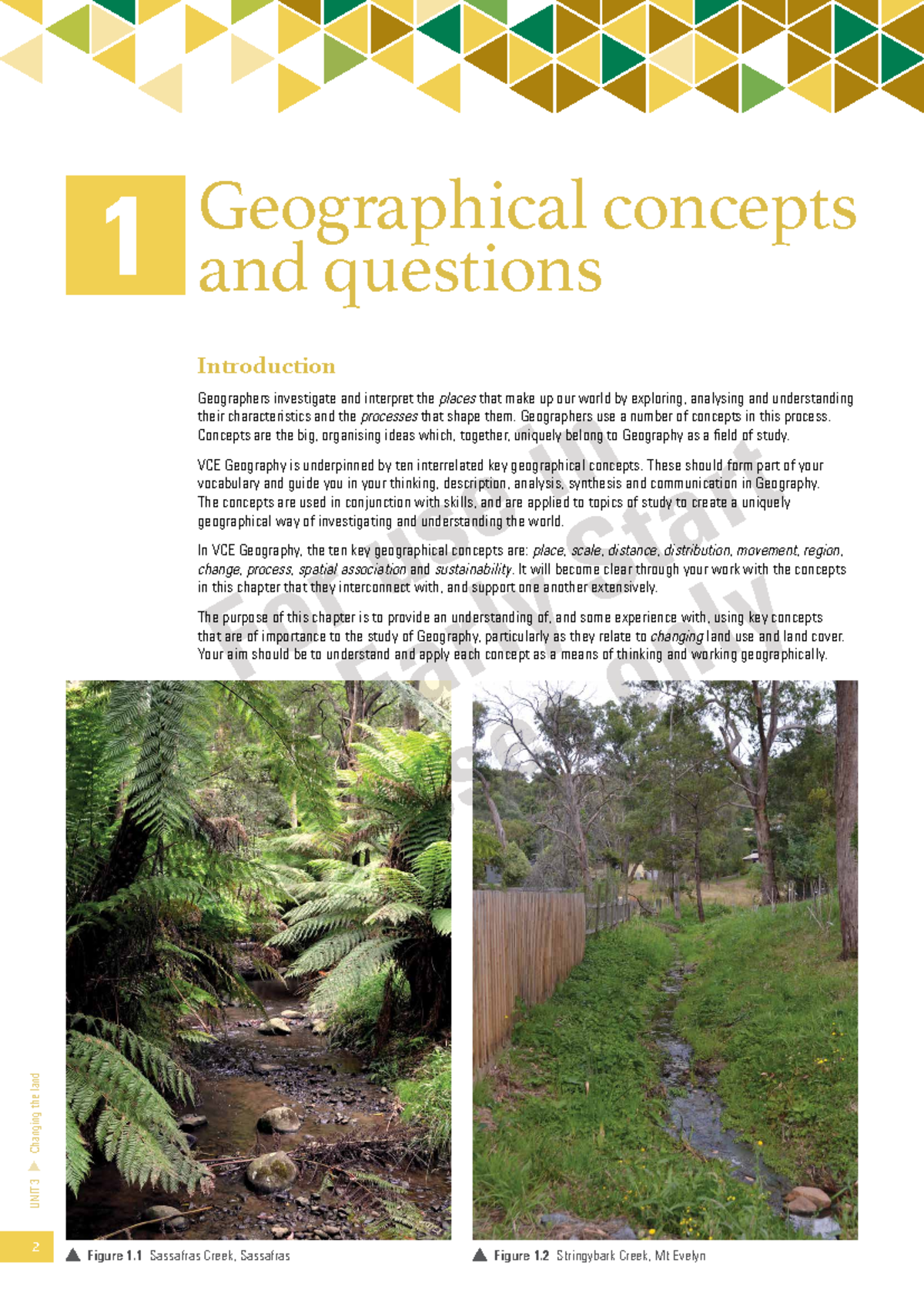 Key geographical concepts - 2 UNIT 3 u Changing the land Geographical ...