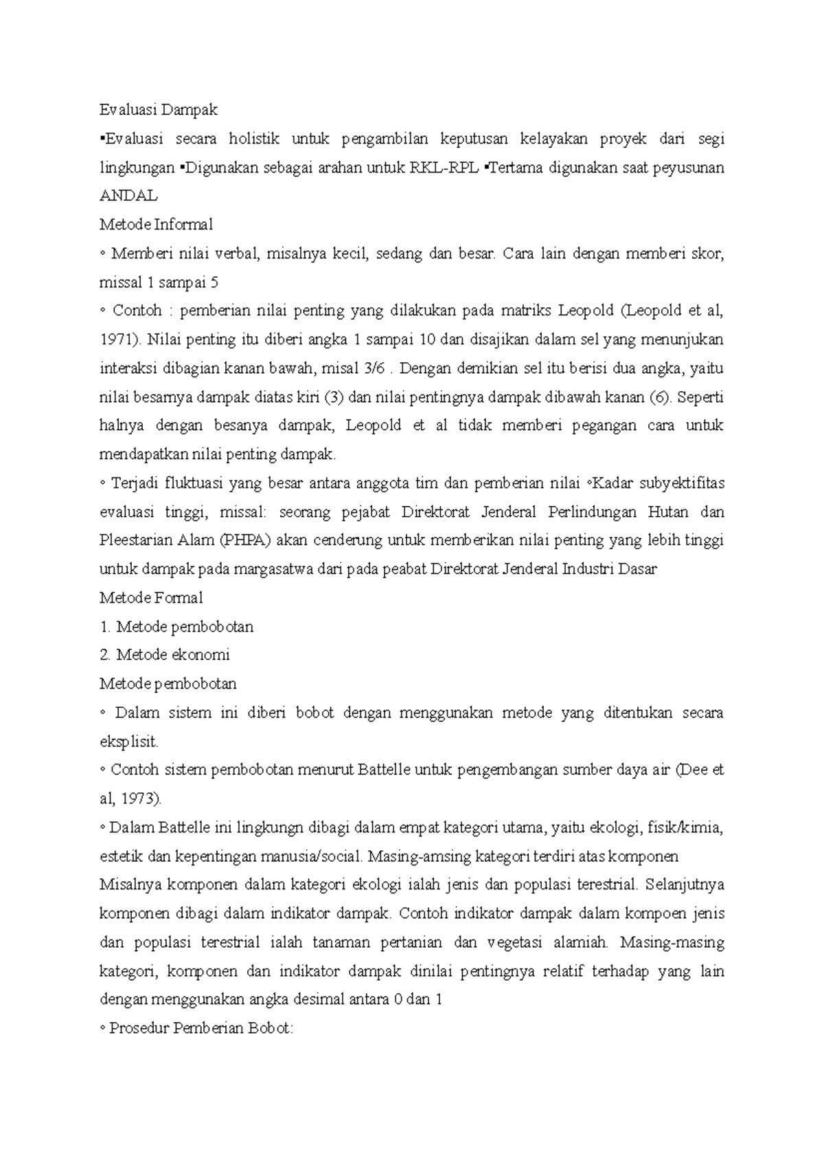 Evaluasi Dampak - Peran dan Keguanaan amdal - Evaluasi Dampak Evaluasi ...