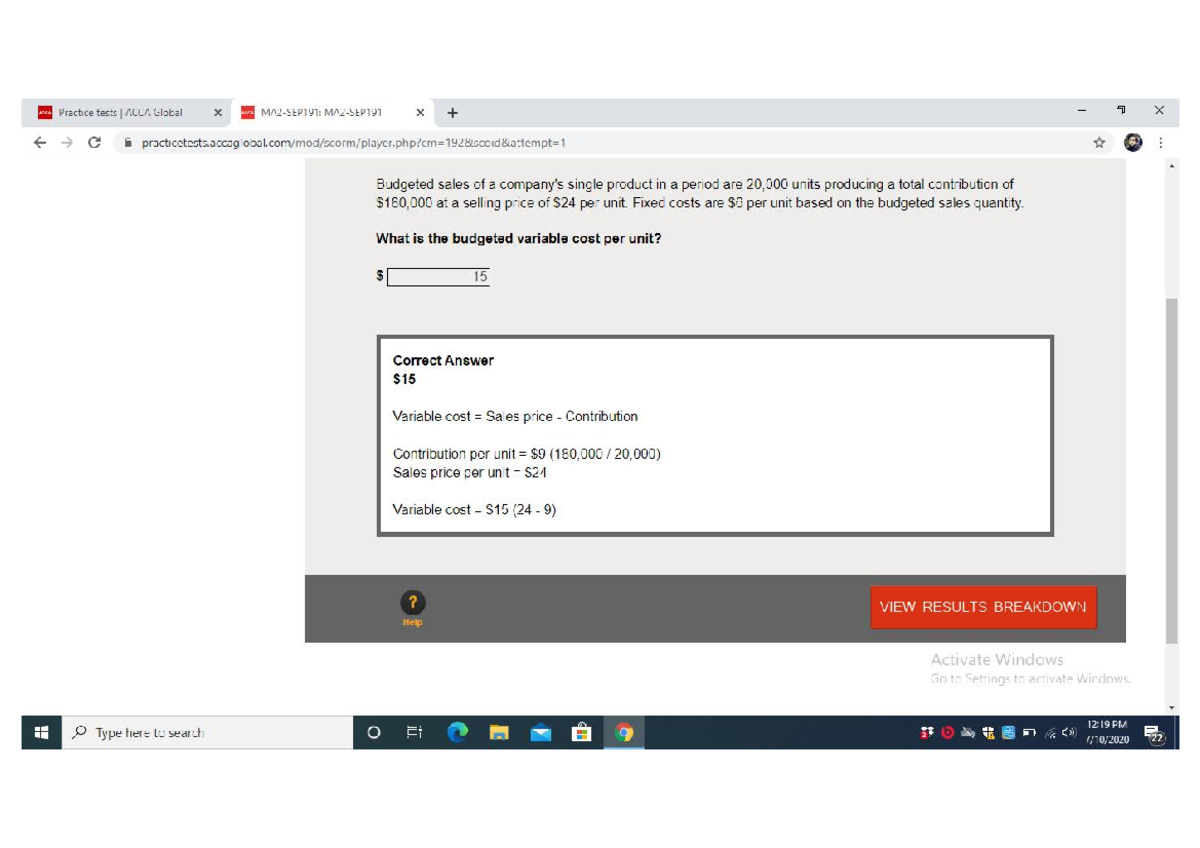 Ma2 test 1 keys - management accounting - Studocu