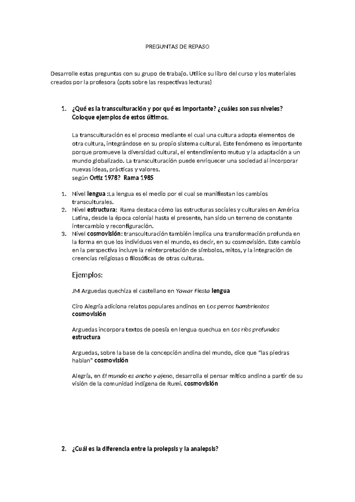 Repaso LIT Examen 2 - PREGUNTAS DE REPASO Desarrolle estas preguntas ...