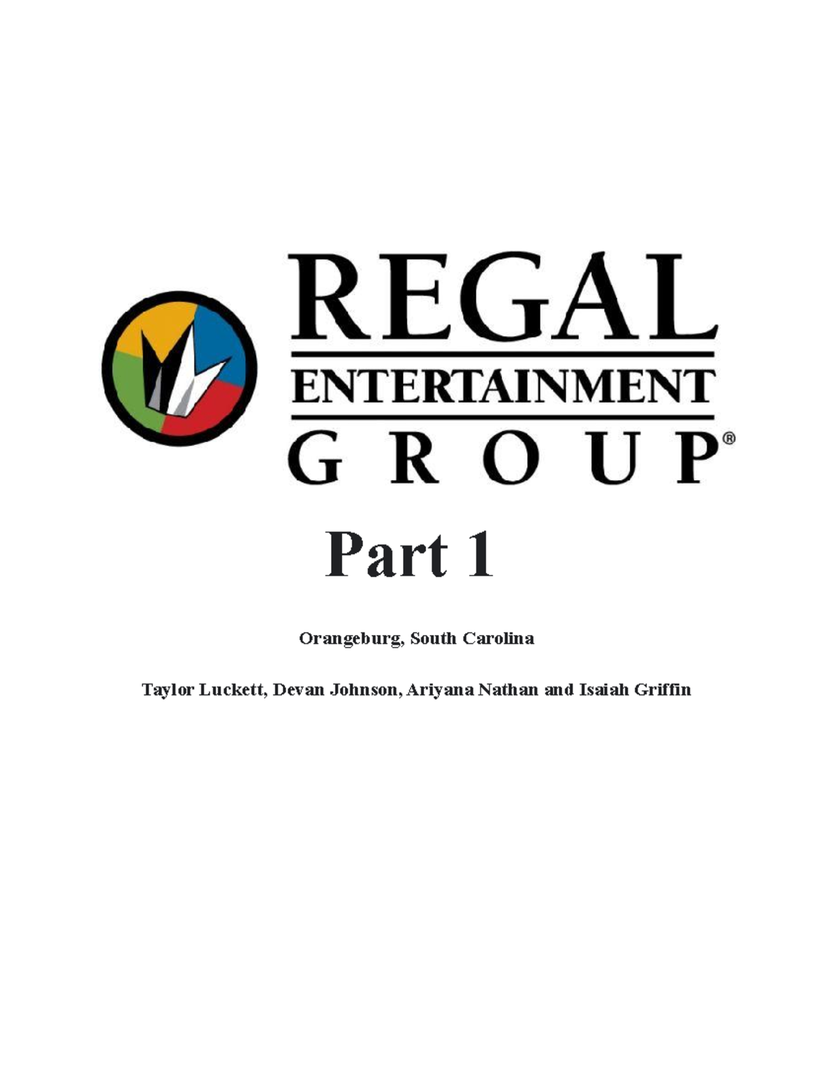 Business Policy & Strategy Business Plan - Part 1 Orangeburg, South ...