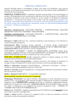 CIV PRO - Personal Jurisdiction - Calder Effect TEST + Keaton + Walden ...