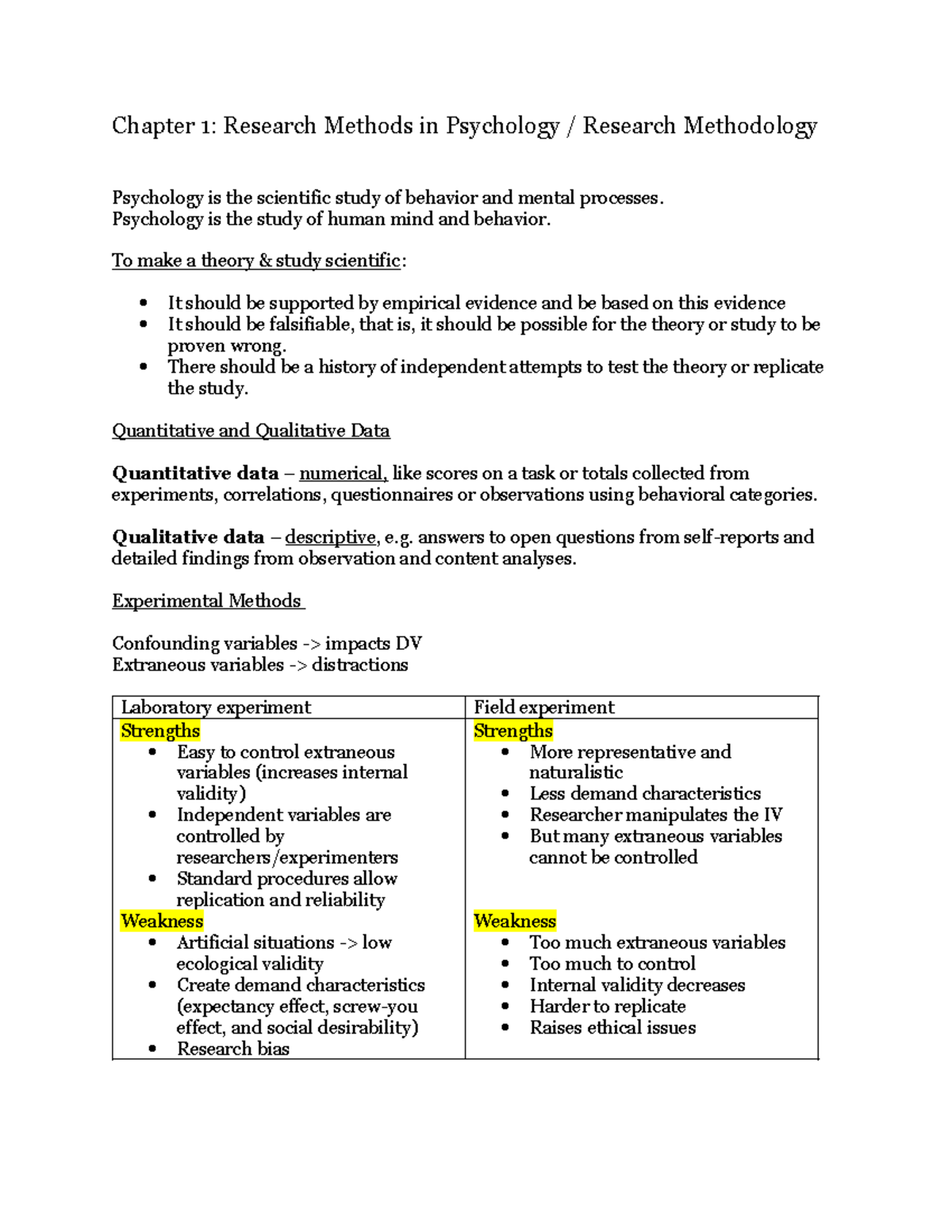 IB Psychology Research Methods - Chapter 1: Research Methods in ...