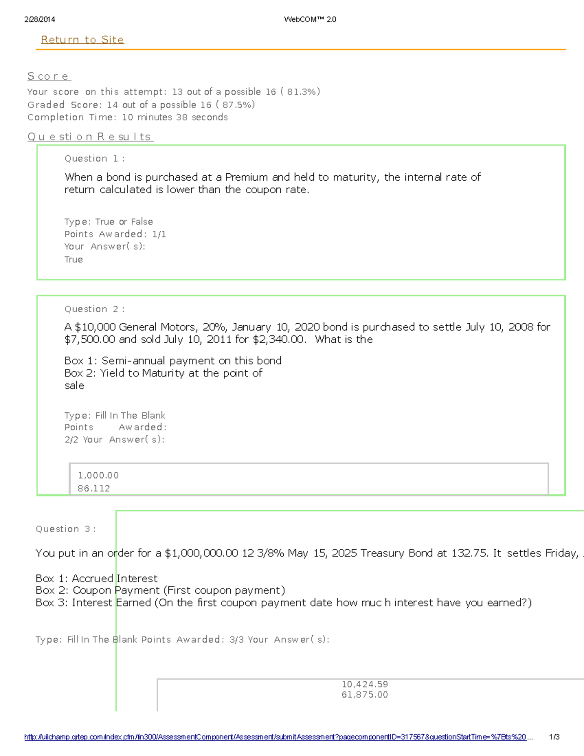 Homework Quiz Week 5 Attempt 6 - 2/28/2014 WebCOM™ 2. - Studocu