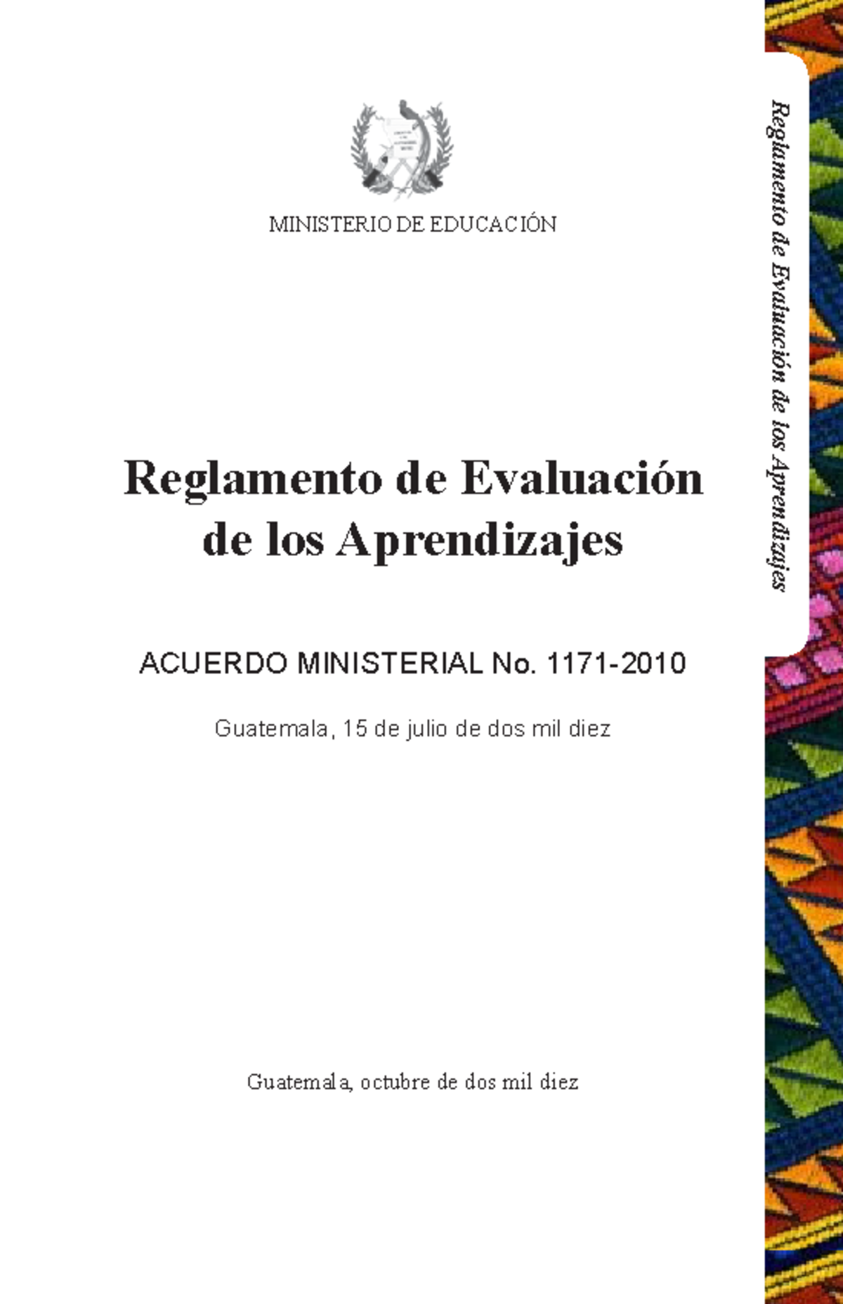 Reglamento de Evaluación Educativa - Reglamento de Evaluación de los Aprendizajes ACUERDO - Studocu