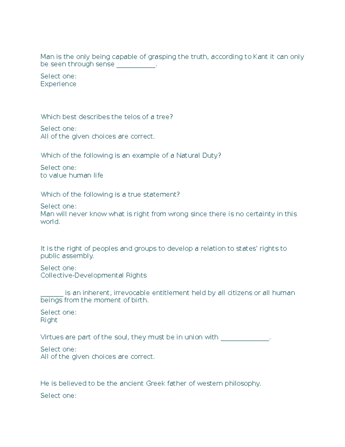 Assignment 0 - thank me later! - Man is the only being capable of ...