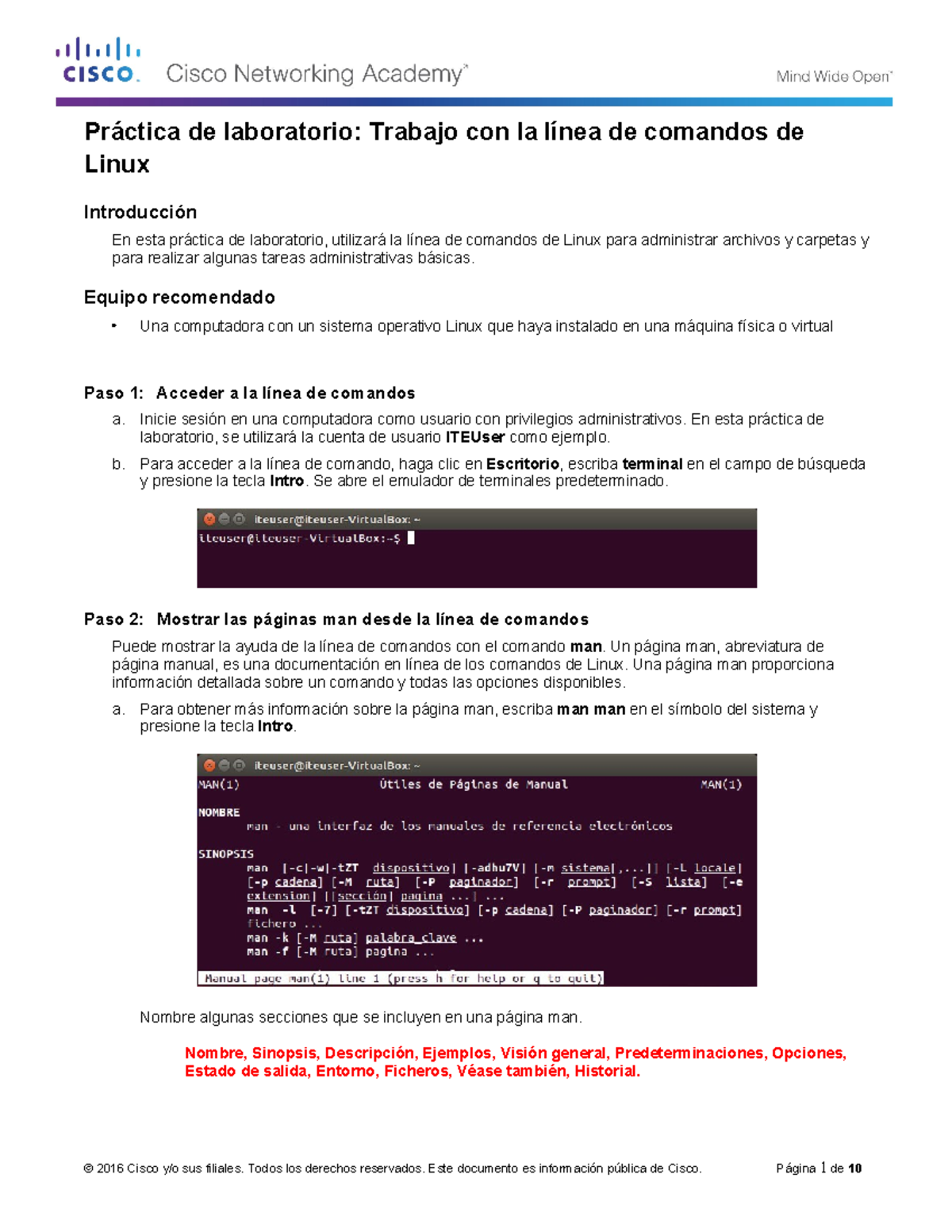 12.4.3.3 Lab - Working with the Linux Command Line Instructor - Práctica de laboratorio: Trabajo ...