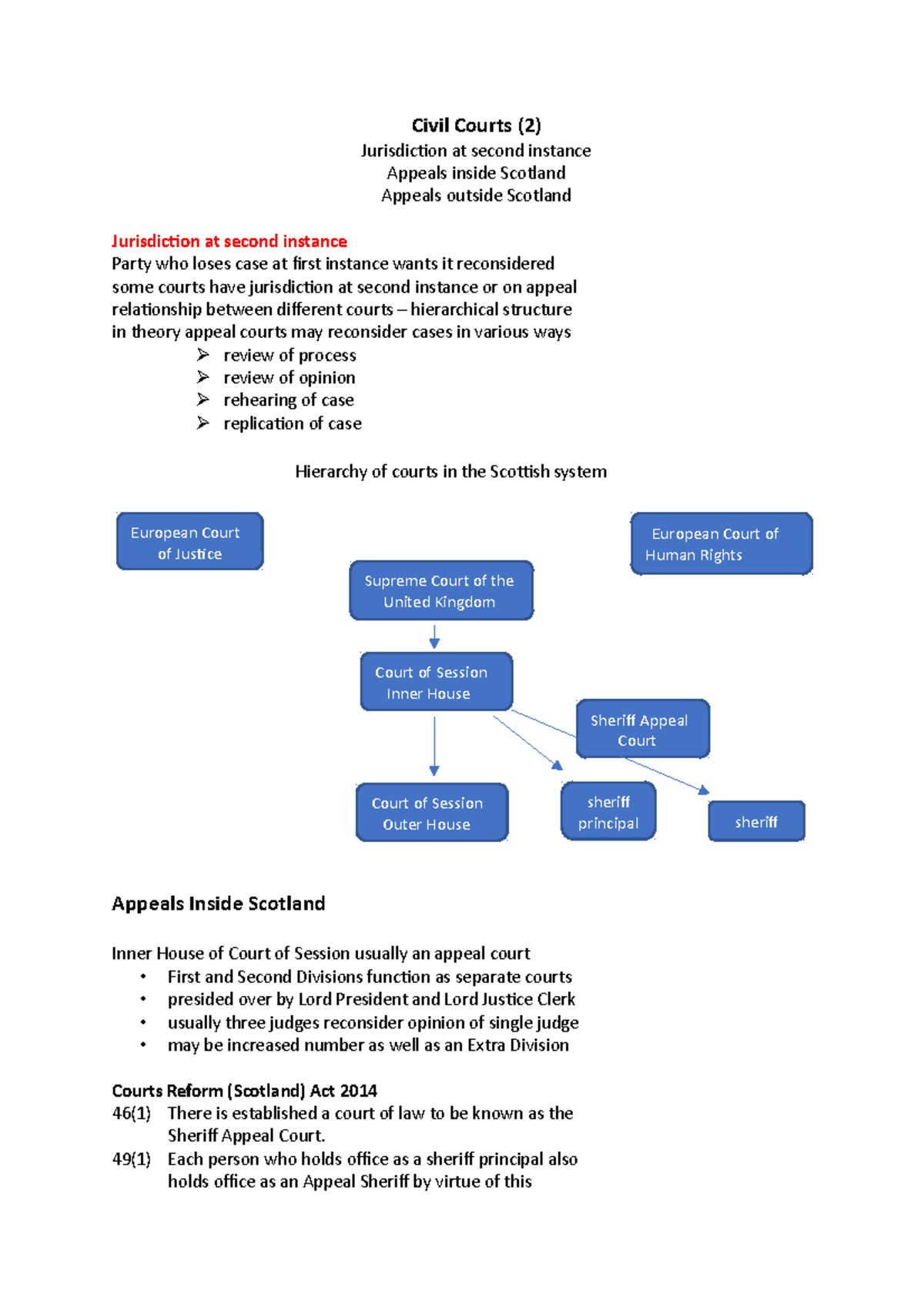 Civil Courts (2) Lecture 5 - Civil Courts (2) Jurisdicion at second ...
