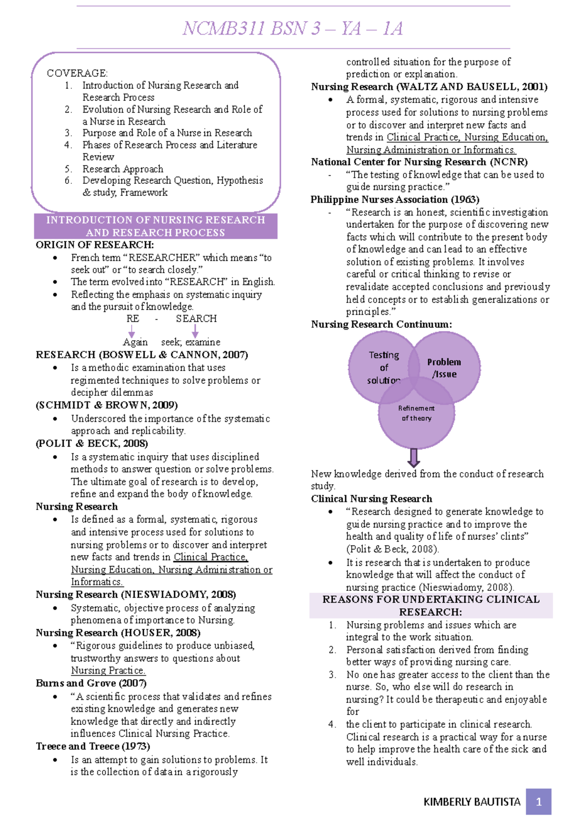 Research Prelim - ####### INTRODUCTION OF NURSING RESEARCH ####### AND ...