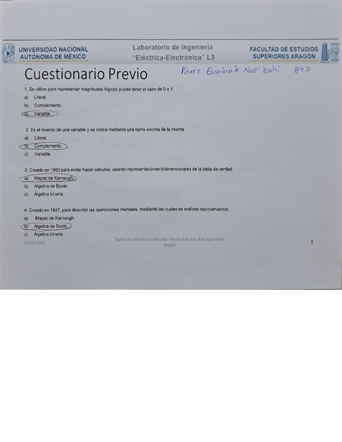 Previo 2 Perez Escalante Noé Isahí 8471 - UNIVERSIDAD NACIONÀL AUTONOMA ...