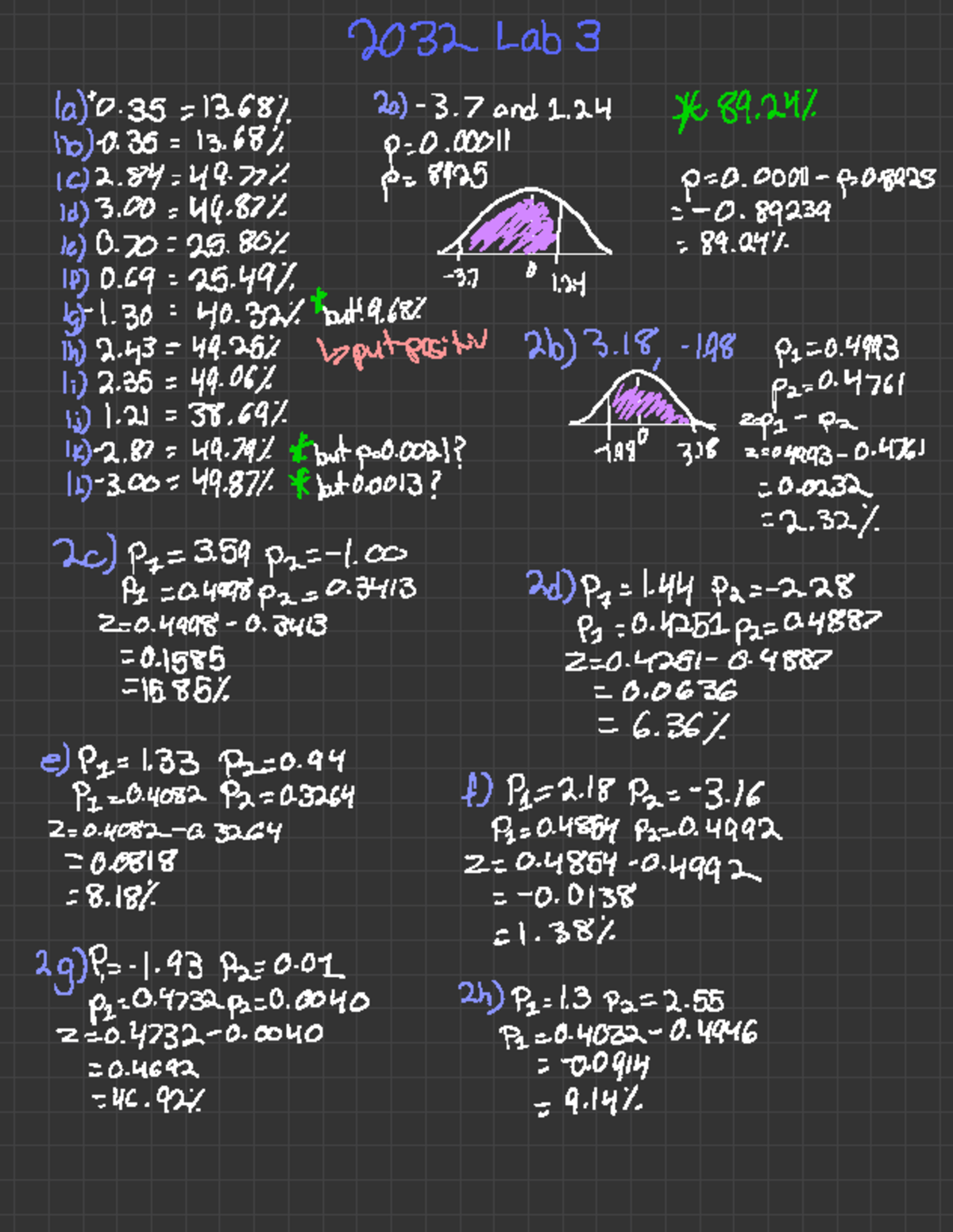 2032 Lab 3 - Lab - 2032 Lab 3 (a) " 0. 35 = 13. 68 % 2a) - 3. 7 and 1 ...