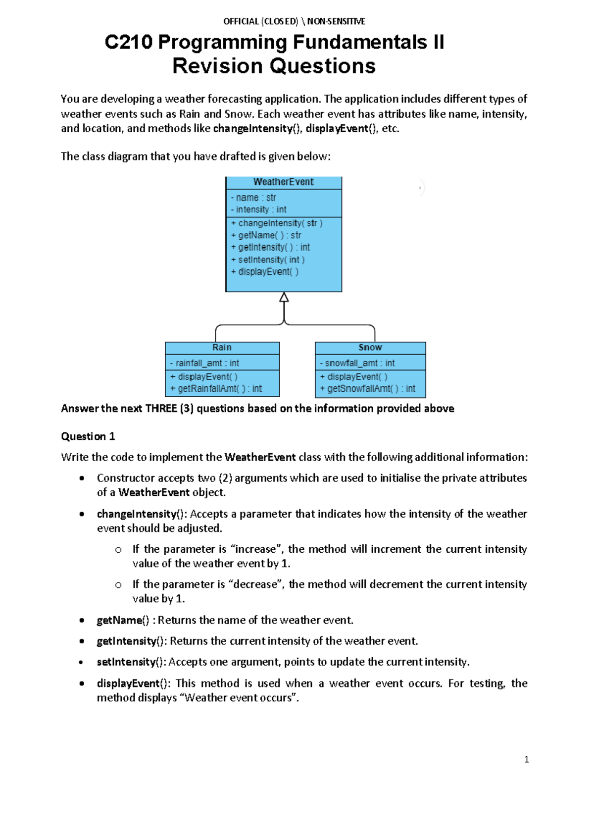C210 ESE Revision Questions - C210 Programming Fundamentals II Revision Questions You are ...