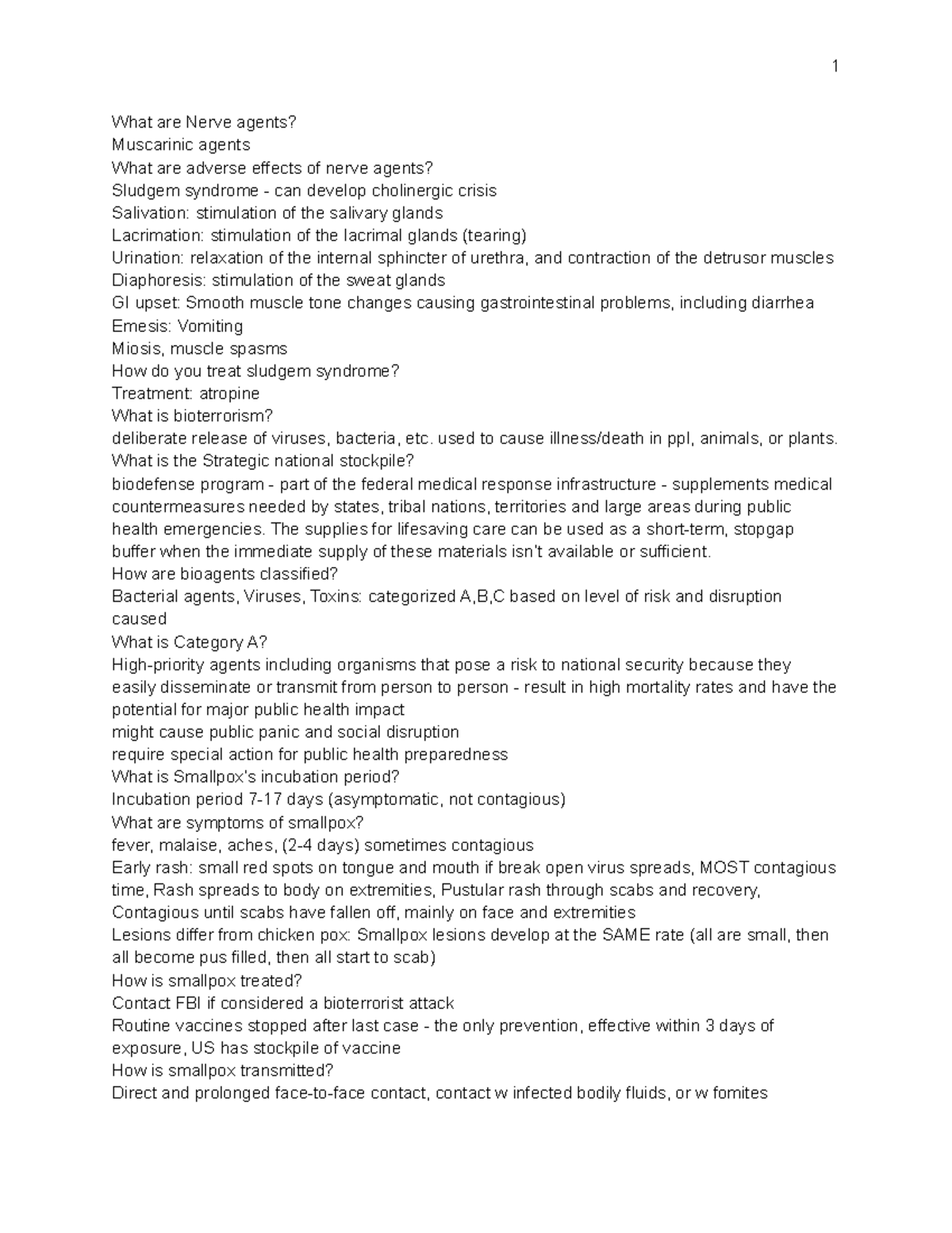 N327 Final - Dr. Kimberly McClellan - What are Nerve agents? Muscarinic ...