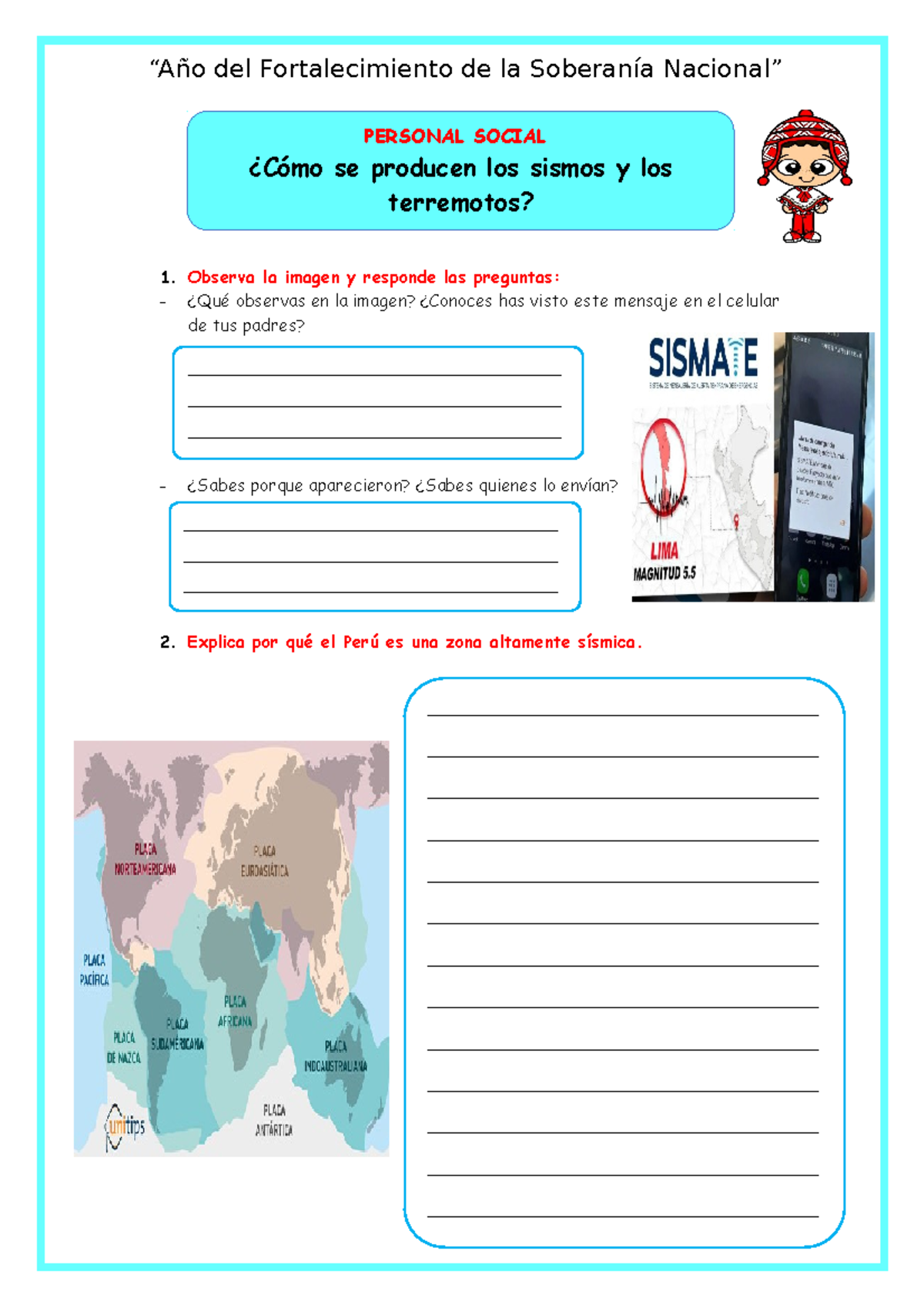 Ficha Sismos Y Terremotos - 1. Observa la imagen y responde las ...