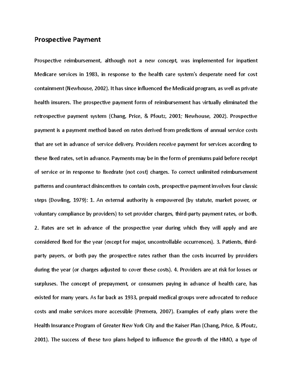 Prospective Payment - Prospective Payment Prospective reimbursement ...