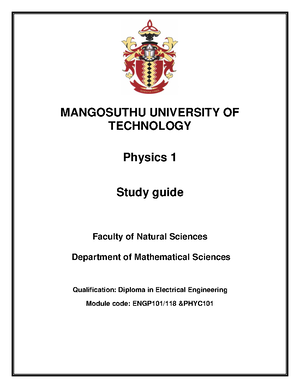 Physical Sciences P1 Grade 11 Nov 2018 Eng - PHYSC 01 - MUT - Studocu