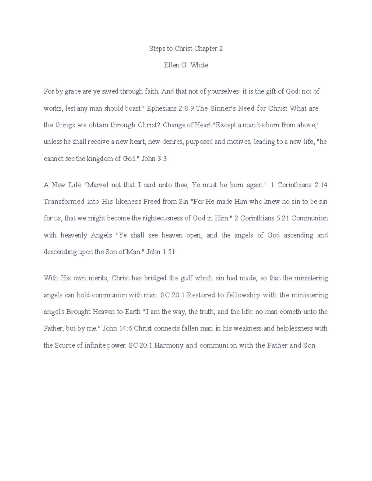 SC 2 - steps to Christ - Steps to Christ Chapter 2 Ellen G. White For ...