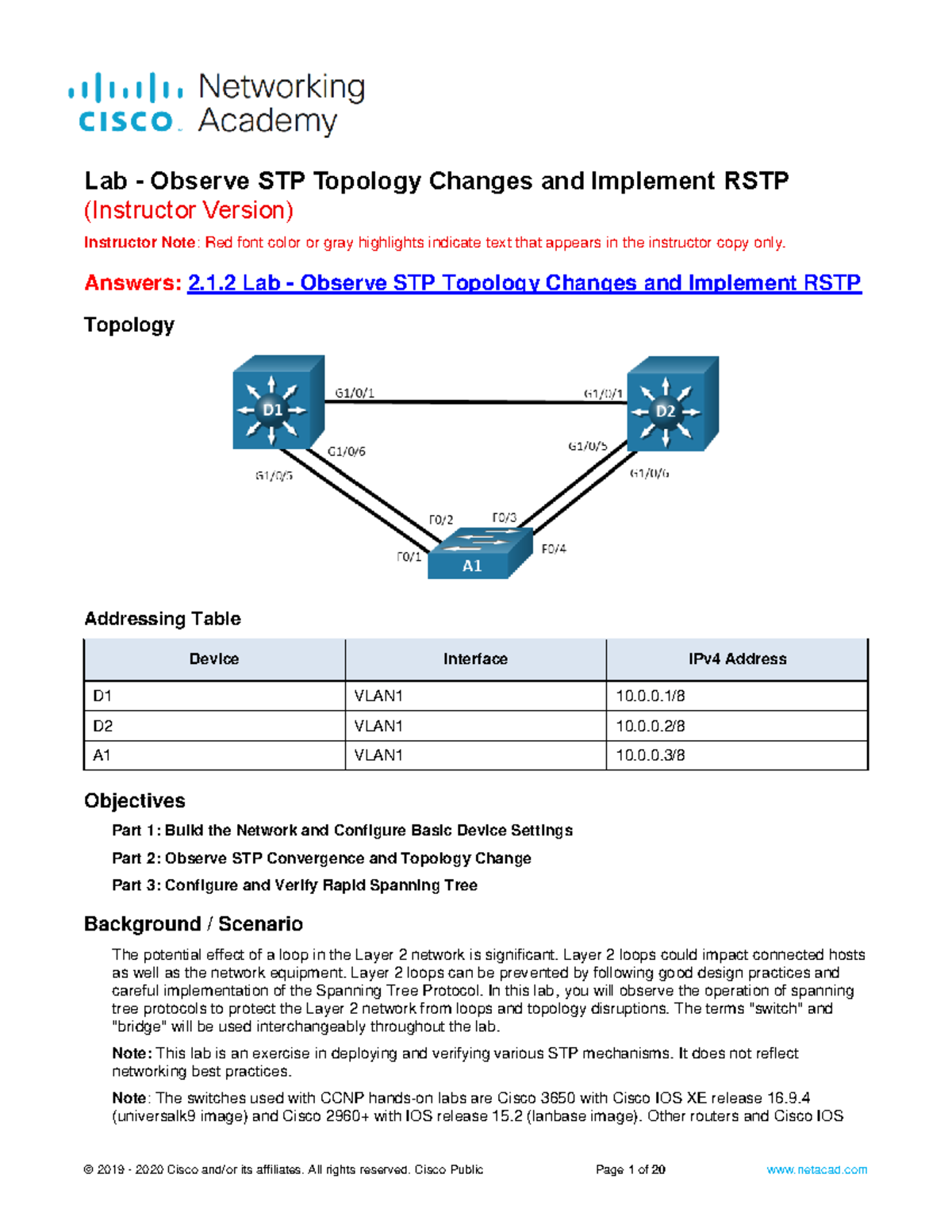 2.1.2 Lab - Observe STP Topology Changes and Implement RSTP - ITExam ...