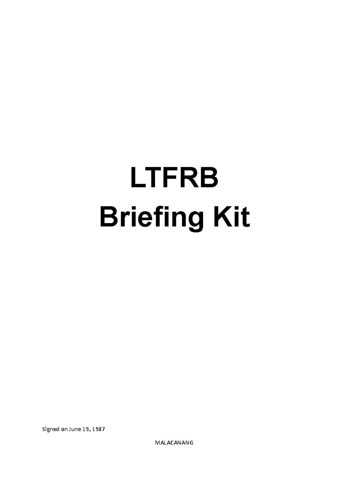 Ltfrb Briefing KIT - Policy on Human Resources - LTFRB Briefing Kit ...