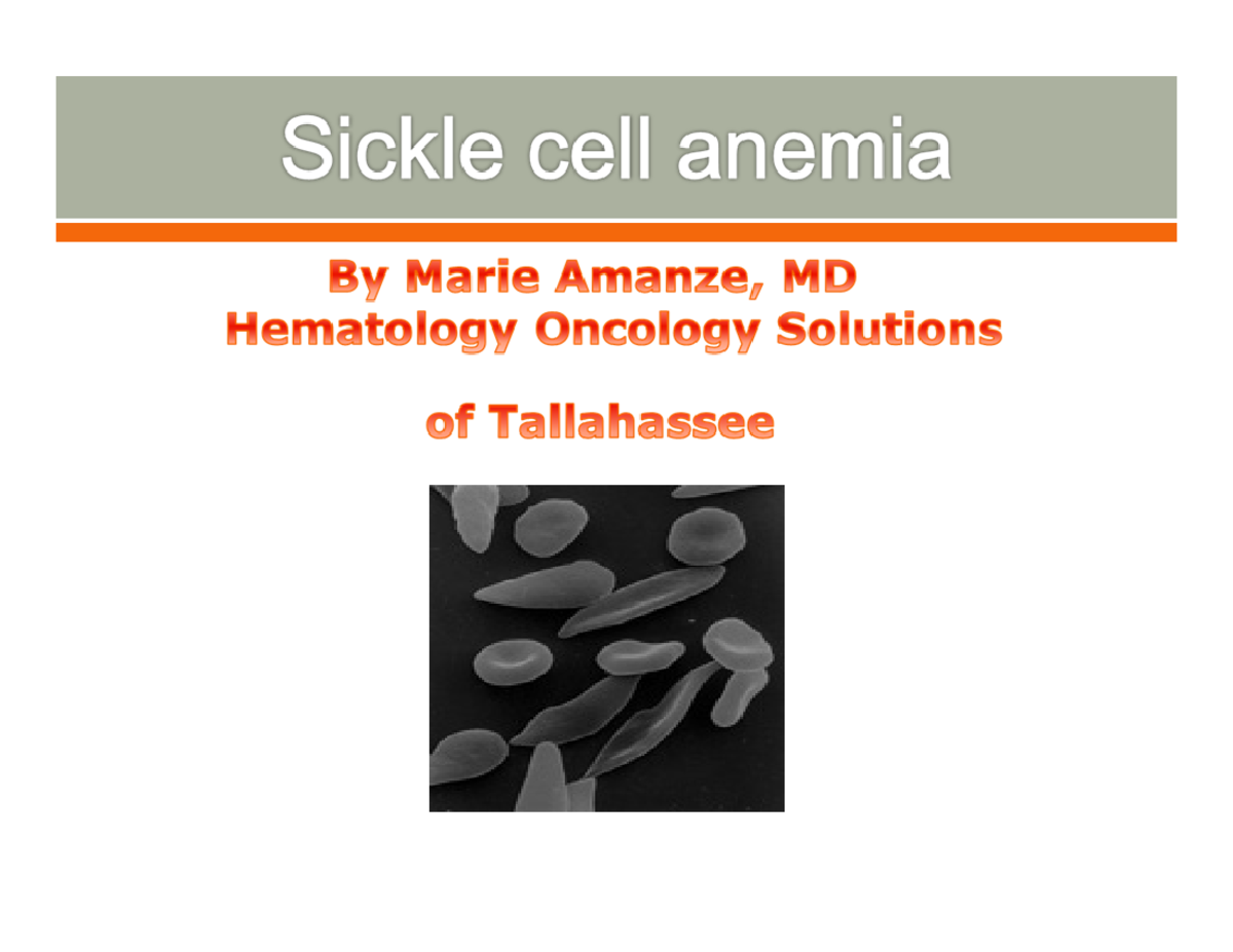 Sickle cell anemia 2 - Sickle-cell anemia is caused by a point mutation ...
