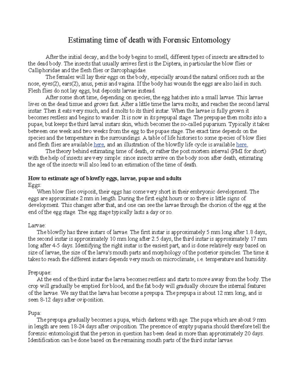 3 Time of Death - this is for forensic - Estimating time of death with ...