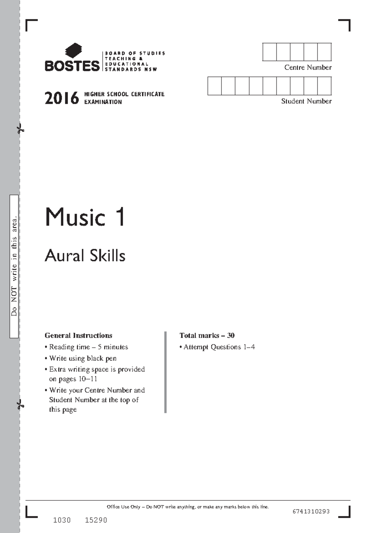 2016-hsc-music-1 - some sample stufffs yeah - Do NOT write in this area ...
