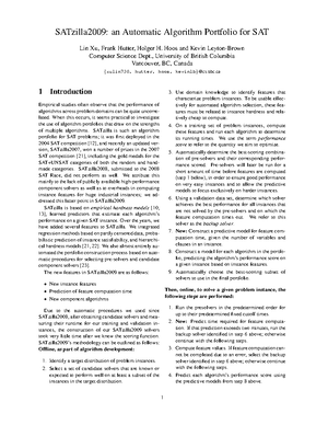 SATzilla 2012 Improved Algorithm Selection Based on Cost-sensitive Classification Models - Hoos ...