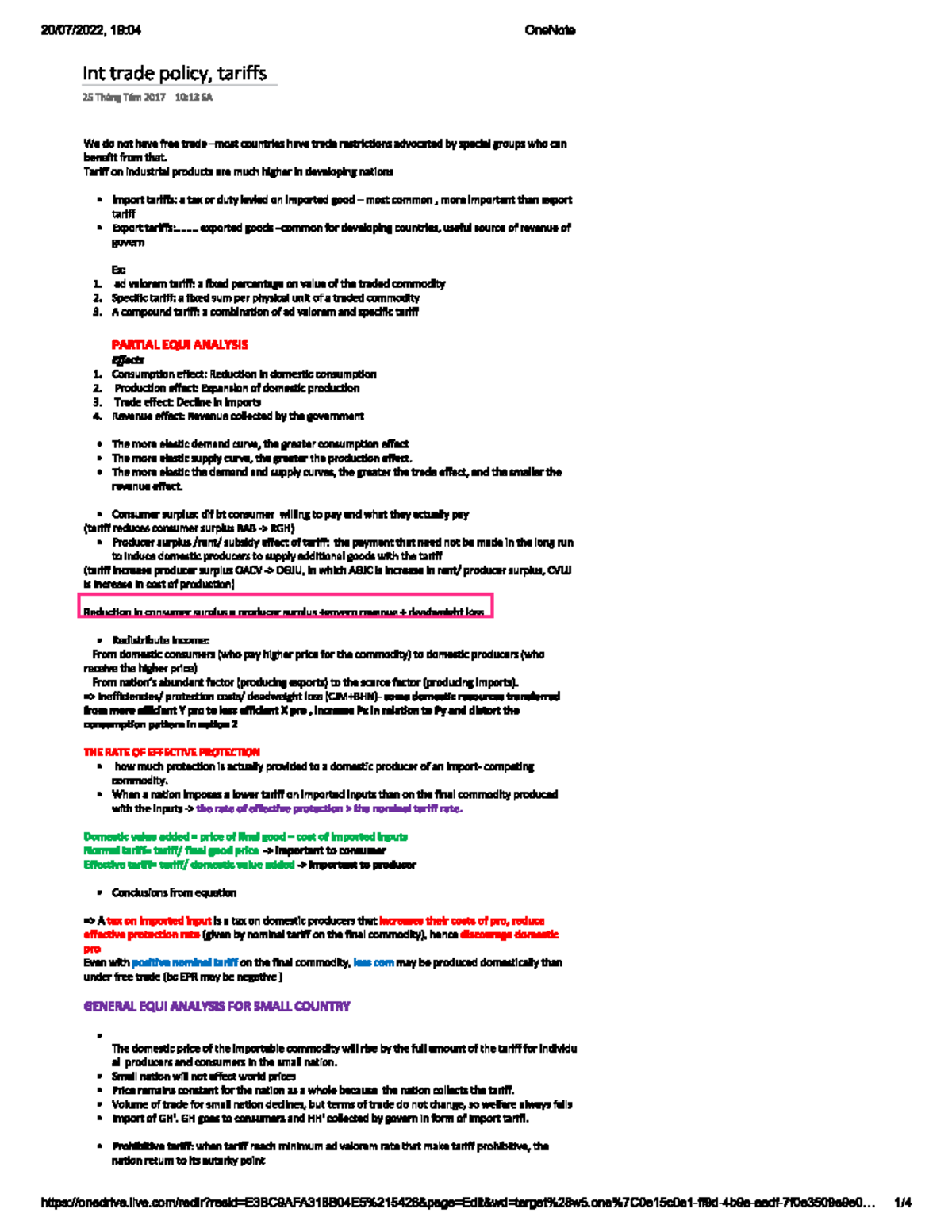 ECON216 WEEK 5 International Trade policy and Tariff - Lecture note ...