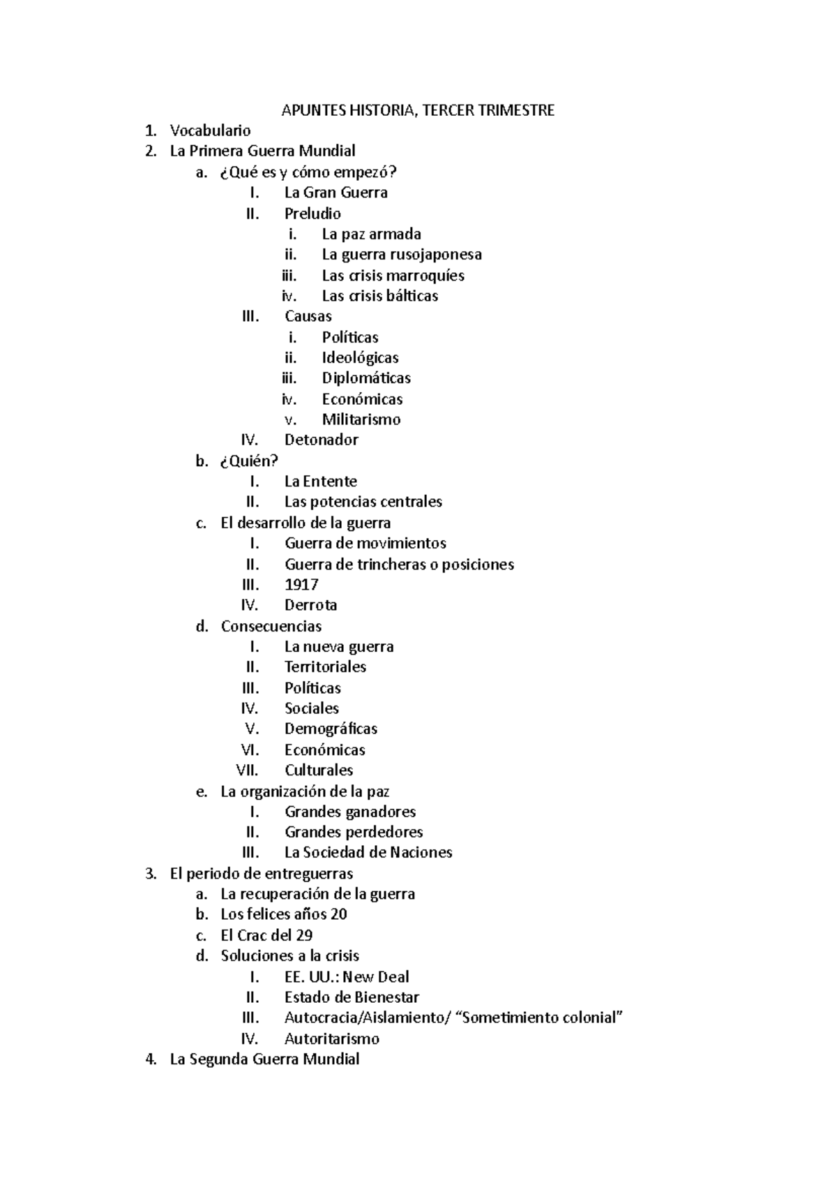 Apuntes Historia - APUNTES HISTORIA, TERCER TRIMESTRE Vocabulario La ...