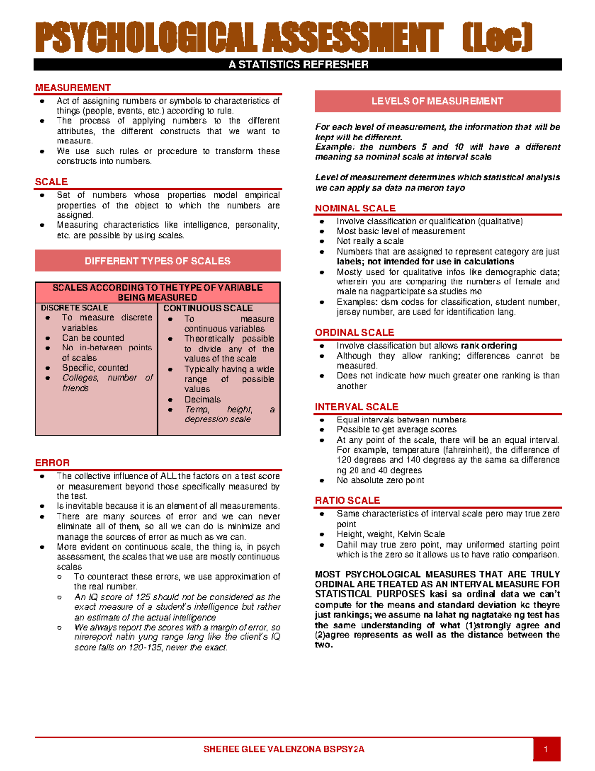 Valenzona-M3 Psychrc 04 - PSYCHOLOGICAL ASSESSMENT (Lec) A STATISTICS ...