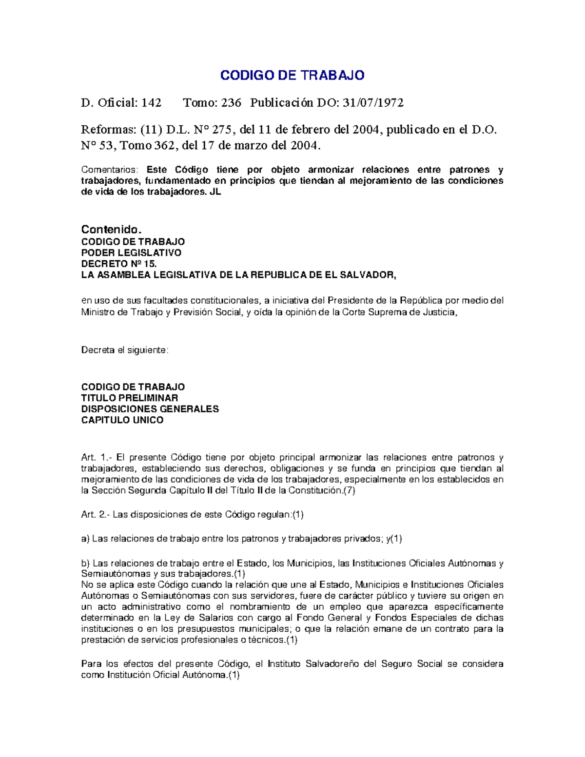 Codigo de trabajo actualizado - CODIGO DE TRABAJO - Studocu